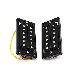 Metallor Electric Guitar Humbucker Pickup Double Coil Ceramic Magnet Pickup Guitar Parts Replacement Neck and Bridge Set of 2Pcs Black.