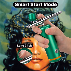 Cordless Airbrush Kit with Compressor,Upgraded 30PSI Portable Mini Airbrush Gun Set, Handheld Chargeble Dual Action air Brushes for Painting, Makeup, Nail, Mode, Cake, Tattoo