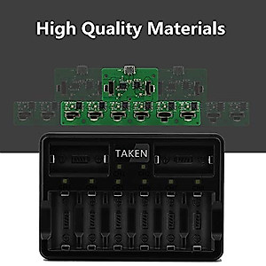 Taken Arlo Rechargeable Batteries, 24 Pack 3.7V 750mAh Recharged Battery with 8-Ports Charger for Arlo Cameras (VMC3030/VMK3200/VMS3330/3430/3530), Flashlight, Microphone