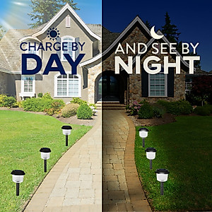 Solar Garden Lights Outdoor, Led Stake Lighting Solar Powered Pathway, Walkway, Patio and Landscape 15 Lumens Bright, Waterproof, Durable 8-Pack