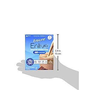 Ensure Enlive Meal Replacement Shake, 20g Protein, 350 Calories, Advanced Nutrition Protein Shake, Milk Chocolate, 8 Fl Oz (Pack of 16)