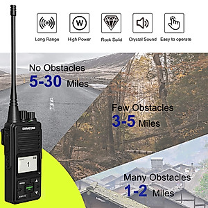 SAMCOM 3000mAh Two Way Radios Long Range Rechargeable High Power, Walkie Talkies for Adults Commercial Programmable Heavy Duty 2-Way Radios UHF Handheld Radios Walkie Talkies with Earpieces, 2 Packs