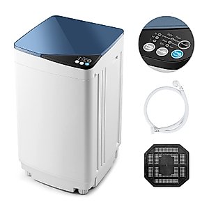 Casart Washing Machine Portable Washer W/ 7.7 Lbs Weight Capacity Washer and Dryer Full Automatic Washing Machine (Blue&White)