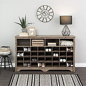 60 inch Shoe Cubby Console, Drifted Gray