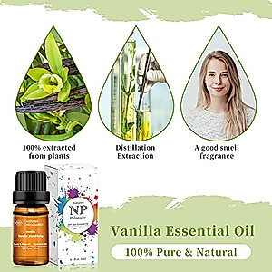 Vanilla Essential Oil - Pure and Natural Vanilla Essential Oil for Diffuser & Aromatherapy, Skin Care, Soap Making and Home Fragrance - 10ML