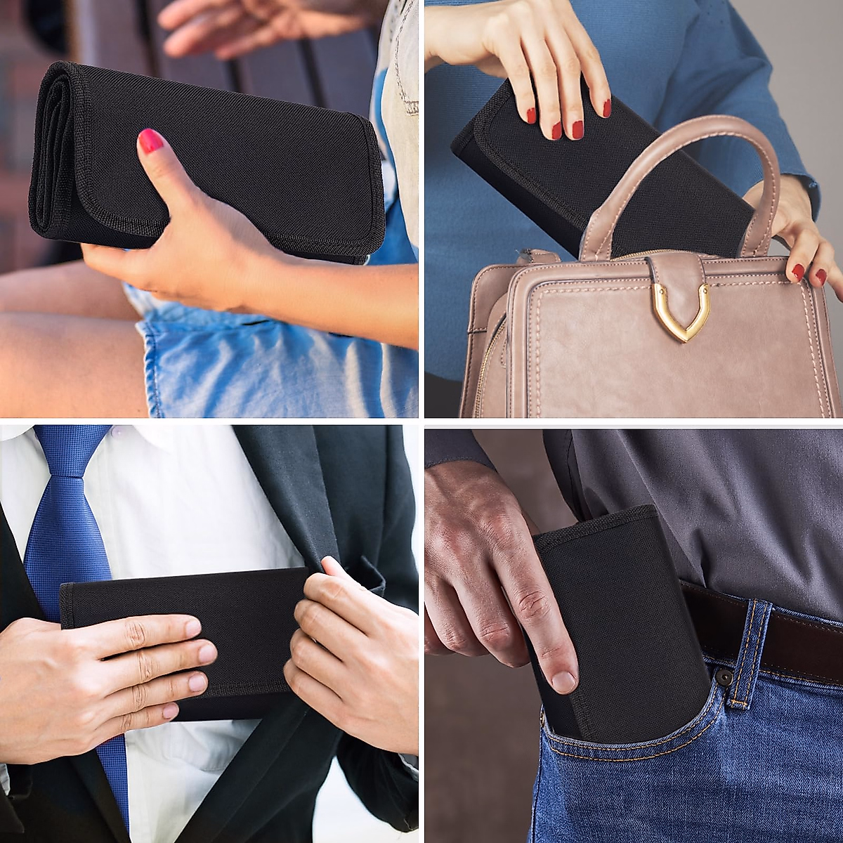 Yamahiko Money Wallet Multipack Cash Organizer - 6 Zippered Money Pouch Envelope Wallet for Travel Budgeting, Receipts