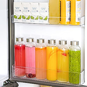 Moretoes 8pcs 18oz Glass Water Bottles, Glass Juice Bottle with Colorful Nylon Protection Sleeve, for Juice, Drinks