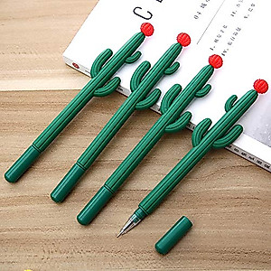 36 Pcs Cactus Shaped Rollerball Pens +1 Pcs Cactus Pencil Bag,37 Pcs Cactus Creative Stationery Set,Cactus Shaped Black 0.5mm Gel Ink Pen Roller Pen for School Home Office