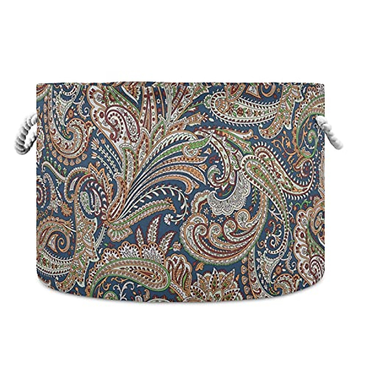 ALAZA Indian Ethnic Paisley Pattern Storage Basket Gift Baskets Large Collapsible Laundry Hamper with Handle, 20x20x14 in