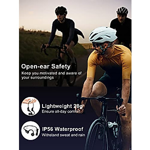 Siniffo Upgraded Bone Conduction Headphones Wireless Bluetooth 5.3 Open Ear Sports Earphones with Mic, Sweat Resistant Headset for Workout, Running, Gym, Hiking, Driving, Cycling, Climbing