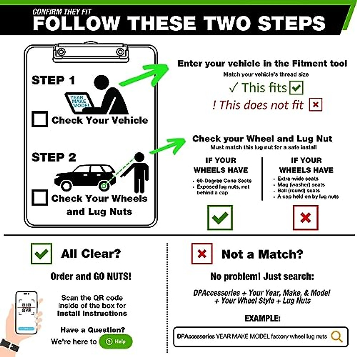 DPAccessories M12x1.5 Lug Nuts Chrome - Closed-End Acorn Lug Nuts - Aftermarket Wheel Lug Nuts 12x1.5-19 mm Hex M12-1.50 Lug Nuts - Chrome Lug Nuts - Set of 20 - D3116-HT-2305/20