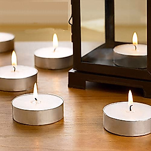 AlterEgo Unscented Tea Lights - 100 Pack Tealight Candles - 4+ Hour Burn Time - Clean-Burning White Palm Votive Smokeless Tealights Candles for Home, Shabbat & Anniversaries (100Pack)