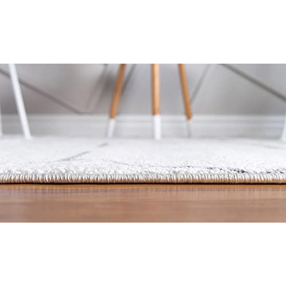 Unique Loom Trellis Frieze Collection Area Rug - Geometric (3' x 5' Oval, Ivory/ Gray)