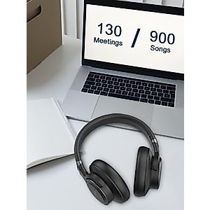 KVIDIO Active Noise Cancelling Headphones, 65 Hours Playtime Bluetooth Headphones with Microphone, Transparency Mode, Deep Bass and Hi-Fi Stereo Sound (Black)