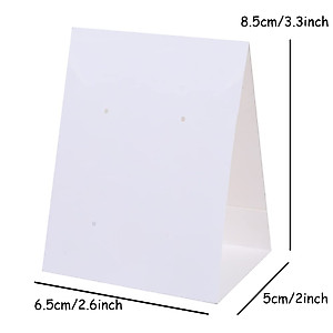 LYGIV 100PCS Standing Earring Cards for Selling | White Necklace Display Card Holder Supplies for Jewelry Show Business Shop¡­