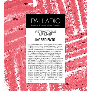 Palladio Retractable Waterproof Lip Liner High Pigmented and Creamy Color Slim Twist Up Smudge Proof Formula with Long Lasting All Day Wear No Sharpener Required, Raisin, 1 Count