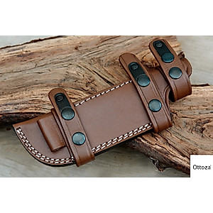 Ottoza TOP GRAIN Leather Knife Sheaths for Fixed Blade Knives, RIGHT HAND Leather Knife Sheath for Belt, Leather Knife Holster Belt Knife Holder, Horizontal Knife Sheath for Belt No:39