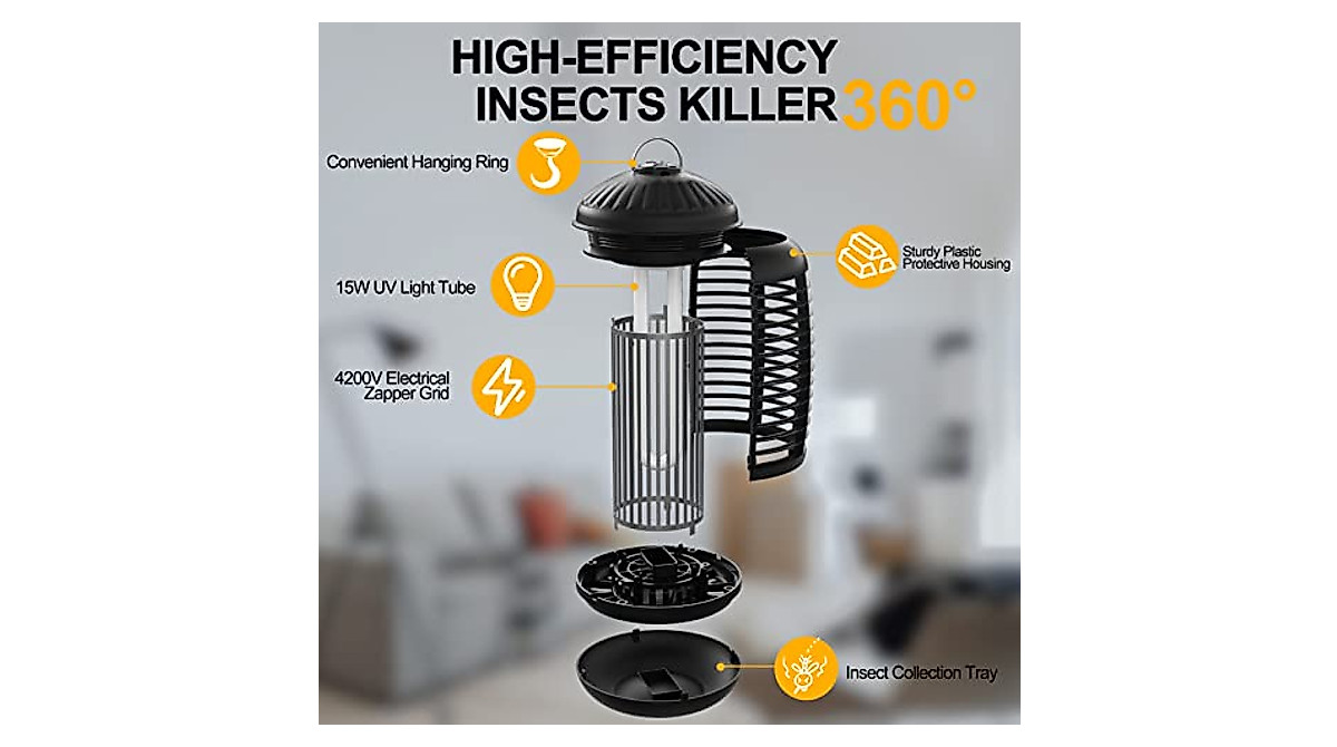 High-Powered Bug Zapper for Indoor & Outdoor Use