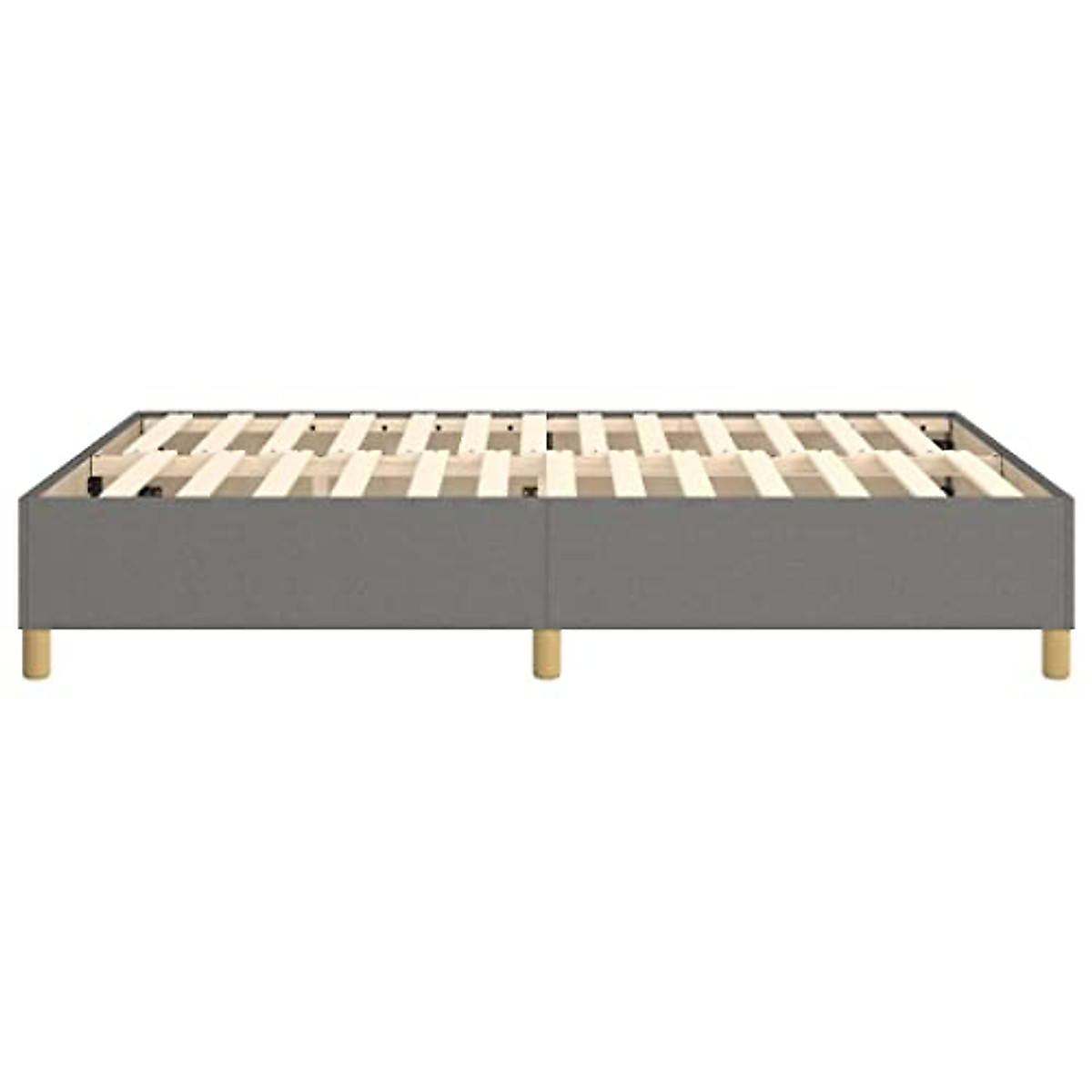 vidaXL Box Spring Bed Frame Home Indoor Bed Accessory Bedroom Upholstered Double Bed Base Furniture Dark Gray 59.8"x79.9" Queen Fabric