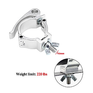 5 Pack 2 Inch Quick Lock and Release Heavy Duty 220 Lbs Aluminum Alloy Stage Lighting Clamp for Moving Head Light Par Light Spotlight Fit 50 mm OD Pipe -TUV Certificated