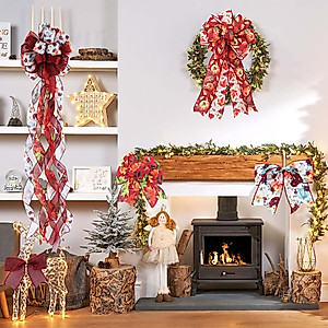 1.5" and 2.5'' Burgundy Fall Pumpkin Maple/Oak Leaf Wired Ribbon for Autumn and Thanksgiving Holiday 6 Rolls Total 30 Yards in Length (Fall Pumpkin)