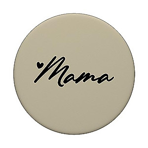 Black Beige Heart Mama PopSockets Standard PopGrip