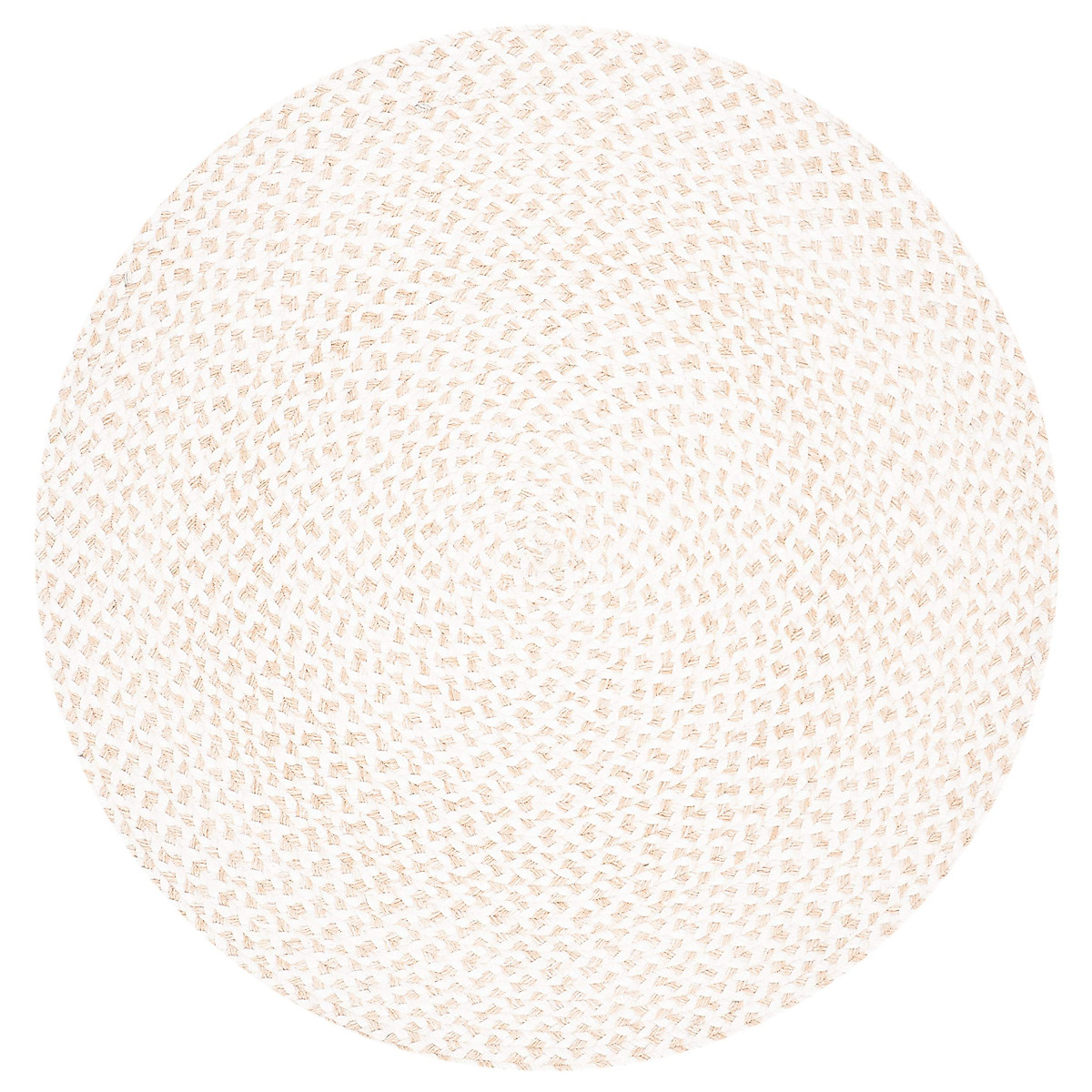 SAFAVIEH Braided Collection Area Rug - 8' Round, Ivory & Beige, Handmade Country Cottage Reversible, Ideal for High Traffic Areas in Living Room, Bedroom (BRD801A)