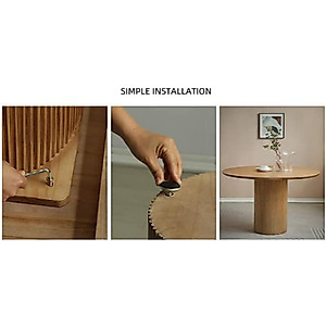 NIUYAO Round Solid Wood Dining Table Black, 27.5" W Circular Tabletop for Dining Room Kitchen Leisure Coffee Table