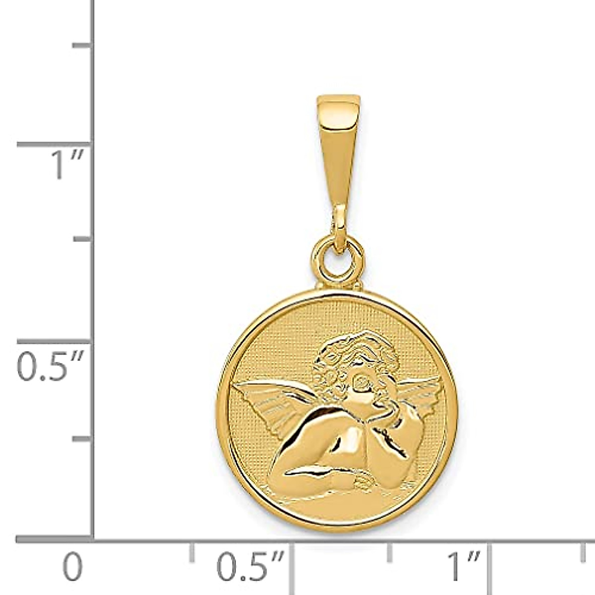 IceCarats 14K Yellow Gold Raphael Guardian Angel Necklace Charm Pendant 29mm x 16mm Only