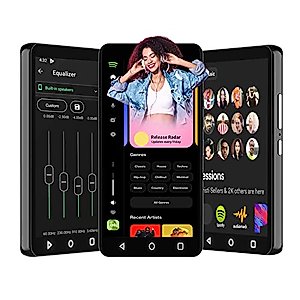 80GB (Upgrade 3G Running Memory+Free 64GB Card) MP3 Player with Bluetooth and WiFi, Android Streaming Media MP4 Player with Spotify, 4-inch Full Touch Screen Player with Pandora, Support APP Download