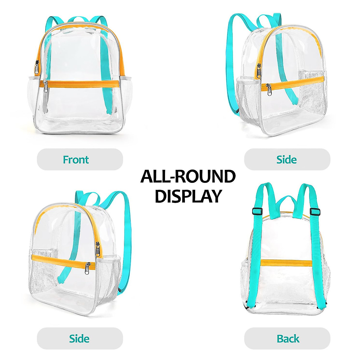 emissary Clear Backpack Stadium Approved, Heavy Duty Clear Backpacks For School, Clear Bookbag For School, See Through Backpack, Clear Plastic Backpack, Clear Concert Backpack, Transparent Backpack