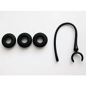 3 Small Round Eartips Earbuds and 1 Earhook Earloop Compatible with Jawbone ERA Shadowbox, Smokescreen, Midnight, and Silver Lining Headsets