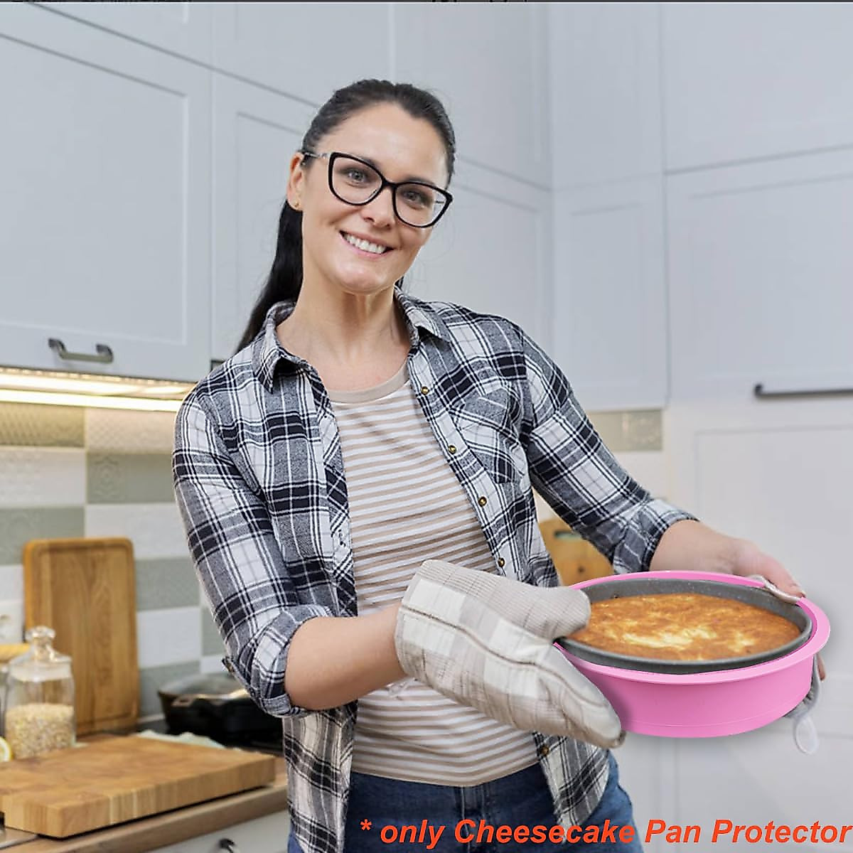 Qicfrk 3 Pack Cheesecake Pan Protector, Water Bath Protector for 9 Inch Round Springform Pan, Preventing Water from Entering the Spring Form Pan