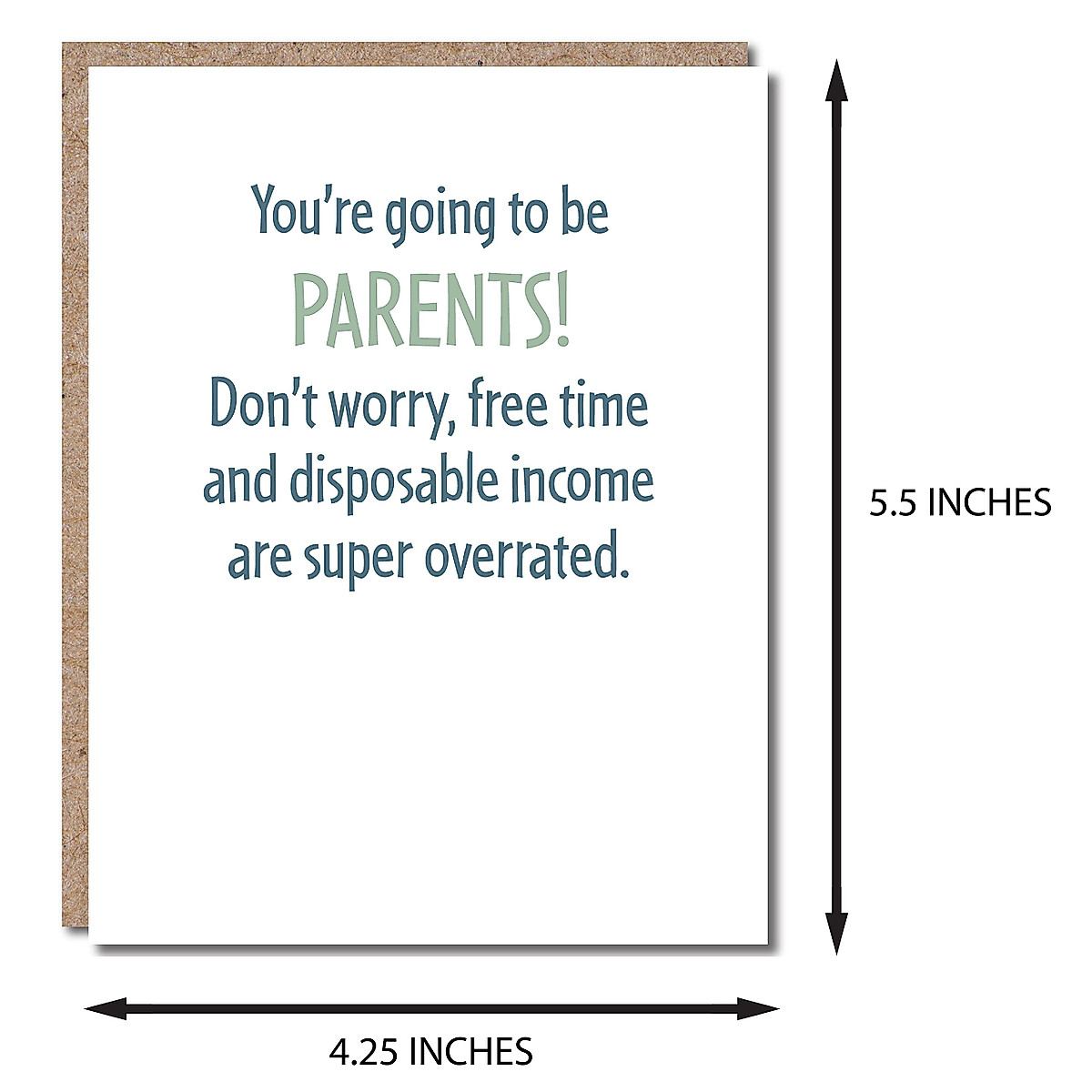 Modern Wit New Baby Card, Baby Shower Card, Gender Reveal Party, Expecting Parents, Pregnancy Congratulations, Single 4.25 X 5.5 Card With Envelope, Blank Inside, You're Going To Be Parents