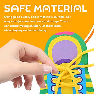 NUOBESTY Shoelace Threading Teaching Toys Learn to Tie Shoelaces Toy Kids Toddlers Fine Motor Skills Toy Early Educational Toys, 5 Sets …