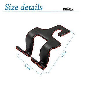 AUCELI Leather Car Seat Headrest Hook, 2 in 1 Auto Back Seat Hanger, 2 Pack Car Storage Holders, Vehicle Backseat Organizer for Purses Coats Umbrellas Bags, Universal Interior Accessories (Black/Red)