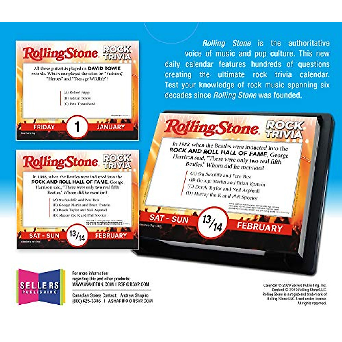 2021 Rolling Stone Rock Trivia Boxed Daily Calendar