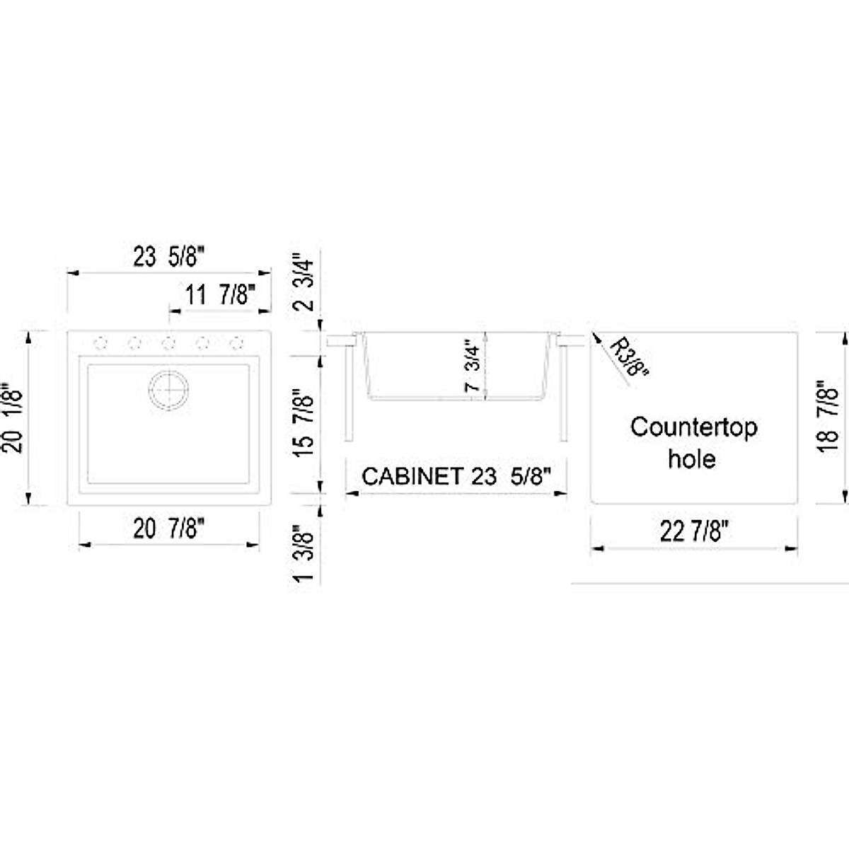 ALFI brand AB2420DI-T Kitchen Sink, Titanium
