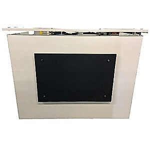 DFS Reception Desk Shell which fits a 15" Monitor - 60" W by 30" D by 44" H White and Black Front