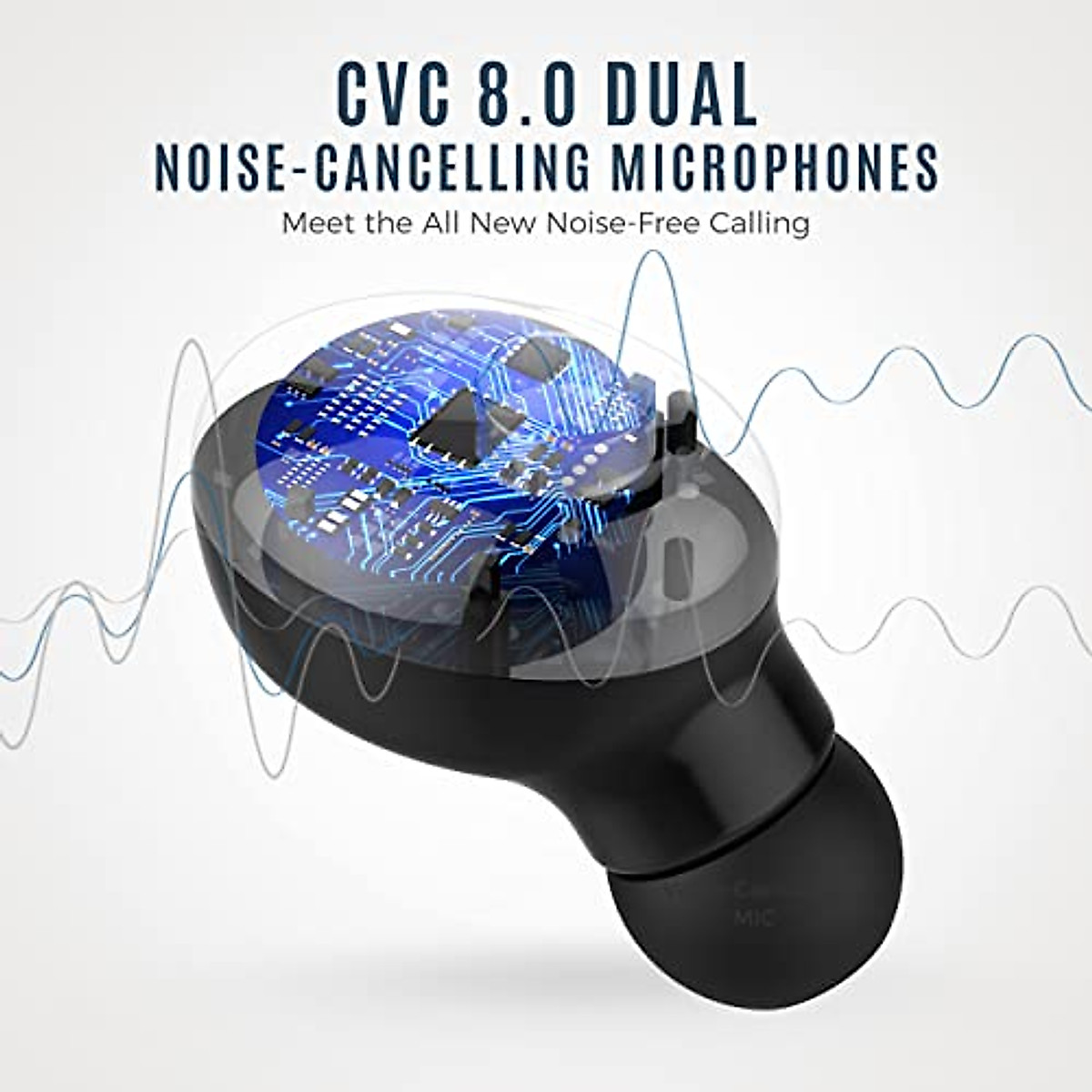 Bluetooth Earpiece, Bluetooth Headset 5.0 600Hrs Standby Time 10Hrs Handsfree Earpiece for Cell Phone CVC8.0 Noise Cancelling Mic for iPhone Android Trucker Driver, IPX4 Waterproof, Classic Black