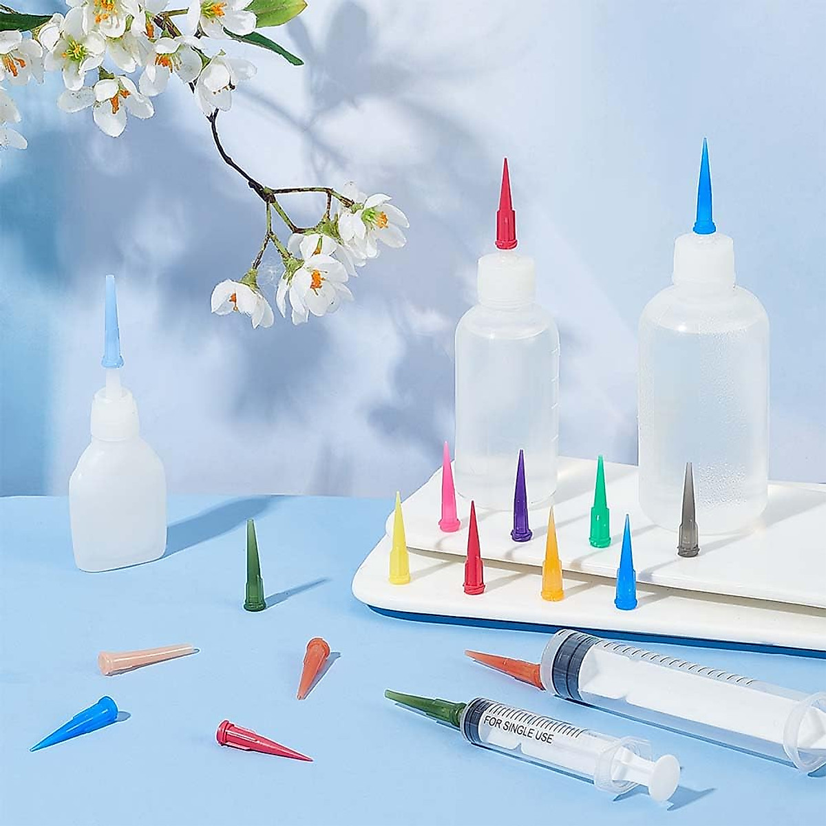 BENECREAT 120Pcs Blunt Plastic Tapered Tip Plastic Dispensing Needle Tips with 12 Mixed Size for Refilling Glue Fluid Precisely(12GA/13GA/14GA/15GA/16GA/18GA/20GA/21GA/22GA/23GA/25GA/27GA)