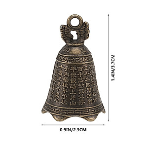 DOITOOL 10Pcs Vintage Bell Iron Bell Charm Craft Retro Bell Figurine Mini Jingle Bell Feng Shui Bell for DIY Wind Chimes Doorbell Keychain Pendants