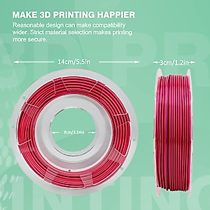 IWECOLOR 3D Printer Filament Dual Colors 4 * 0.44lbs/Spool Red/Blue, Red/Green, Red/Gold, Blue/Green Bicolor 3D Printing Filament Sets