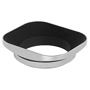 Haoge LH-EW2 49mm Square Metal Screw-in Lens Hood with Cap for 49mm Canon Nikon Sony Leica Voigtlander Nikkor Panasonic Pentax Contax Olympus Lens and Other Lens with 49mm Filter Thread Silver