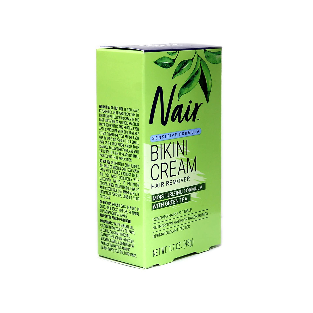 Nair Hair Remover, Sensitive Formula, Bikini Cream With Green Tea, 1.7 fl oz by Nair