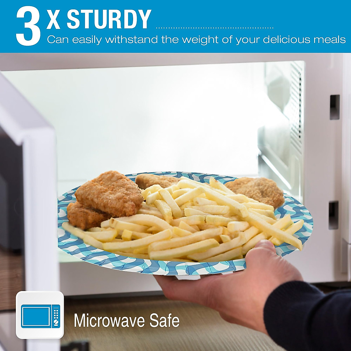 Ginkgo Paper Plates 10 inch Bulk 300 Count Thickened Disposable Christmas Plates Large Heavy Duty Dinner Paper Plates for Holiday, Party, Picnic and Everyday Use