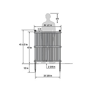 Enclo Privacy Screens ZP19008 Wilmington Vinyl No Dig Privacy Fence Screen Kit, 36in W x 48in H, White, 2 Panels