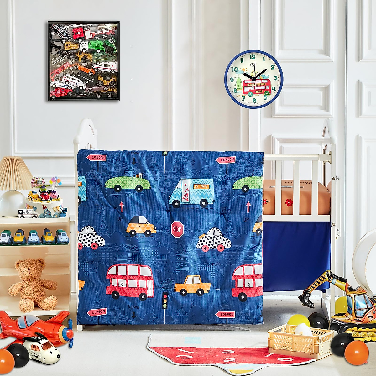 3 Pieces Pinch Pleated Summer Crib Bedding Set Silk Satin Solid Color Gray Cute Baby Comforter with Ruffle Fringe Unisex Pintuck Crib Fitted Sheet with Pillowcases for Boys and Girls