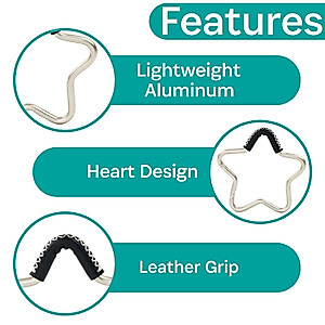 Buggy Star Hook by BUGGYGEAR Silver/Black Leather - The Perfect Way to Carry Your Baby Diaper Bag - Use The Hook on Your Stroller Handle Bars and Let The Hooks Do The Work. Buggy Gear