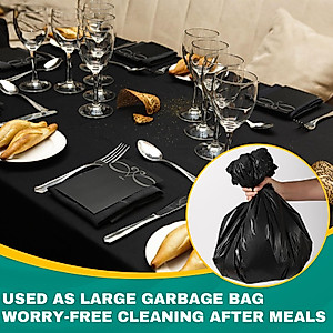 RowinsyDD 8 Pack Black Plastic Table Cloths Disposable，54 x 108 Inches Plastic Table Cover for Rectangle Tables，Disposable Tablecloth for Dinning，Parties，BBQ，Wedding，Outdoor